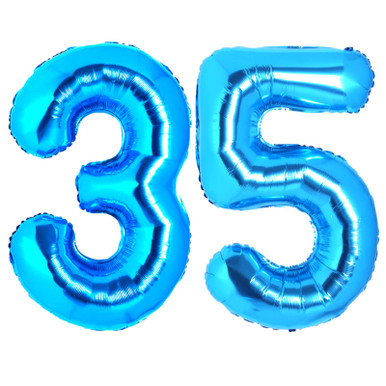 Extra Large Sky Blue Numbers 35 Balloon 40 Inch 35 Birthday Balloons ...