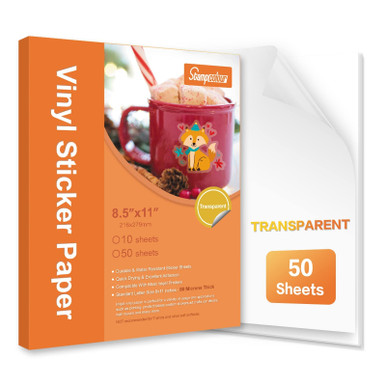 Stampcolour Printable Vinyl Sticker Paper for Cricut,Transparent No ...