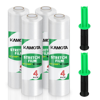Stretch Film, KAMOTA Stretch Wrap with Handles Industrial Strength ...