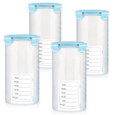 4 Pcs Plastic Paint Containers with Lids 50 oz Paint Storage Containers ...