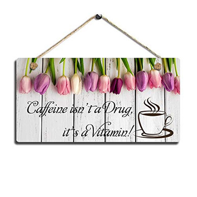Smarten Arts Rustic Coffee Wall Decor Sign 'Caffeine Isn't a Drug, It's ...