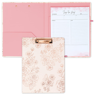 Cute Clipboard Folio with Daily Planner to Do List Notepad, Rose Gold ...