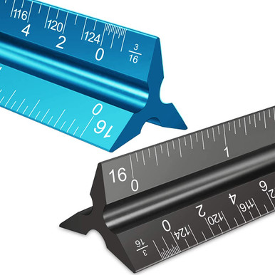 2PCS Architectural Scale Ruler, 12" Aluminum Architect Scale ...