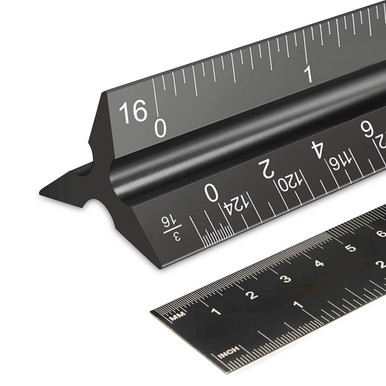 2PCS Architectural Scale Ruler, 12" Aluminum Architect Scale ...
