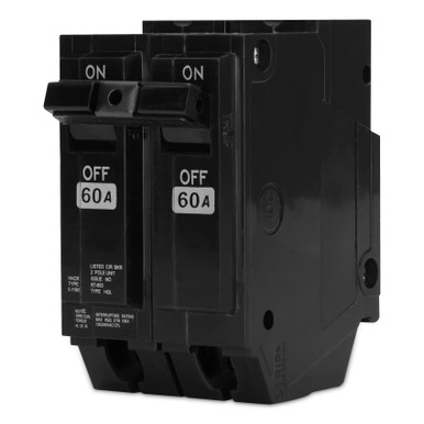 THQL2160 Circuit Breaker 2 Pole 120/240VAC 60 Amp, Current Interrupting ...