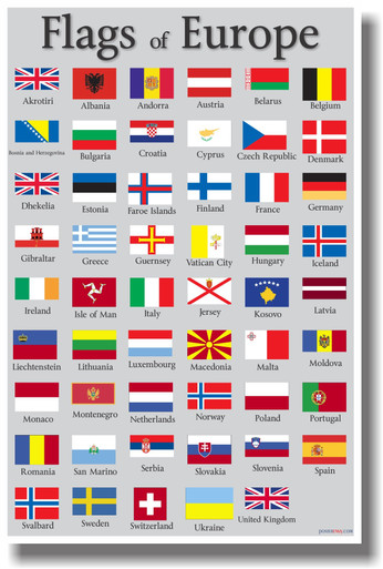 Flags of Europe - NEW World Travel Poster - Warehousesoverstock
