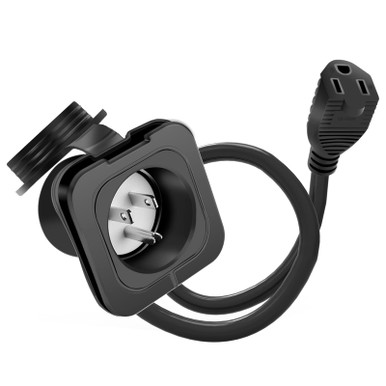 15 Amp Flanged Inlet 125V with Integrated 24 Inch Extension Cord,15 Amp ...
