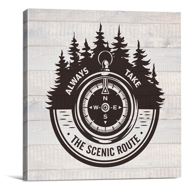 Rustic Always Take the Scenic Route Camping Farmhouse Canvas Print Wall ...