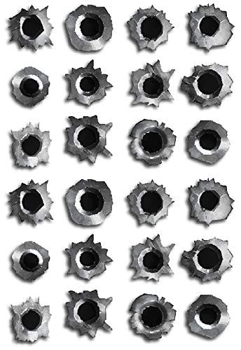 Fake Realistic Bullet Hole 3M Vinyl Sticker Decal 24 Pack Peel and ...