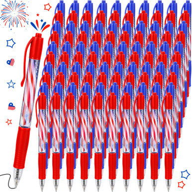Jetec 100 Pcs American Flag Ballpoint Pen USA Patriotic Pen Stars ...