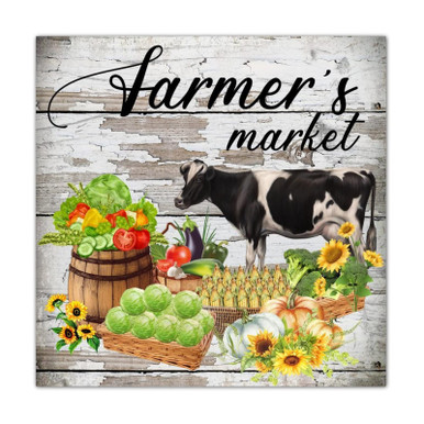 Wooden Pallet Sign Distressed Look Wood and Cow Farmer's Market ...