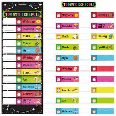 Jutom 22 Pcs Pocket Daily Schedule Chart Chalkboard Brights Pocket ...