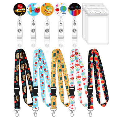 15 Pack Teacher Lanyard Set Back to School Retractable Id Badge Holder ...