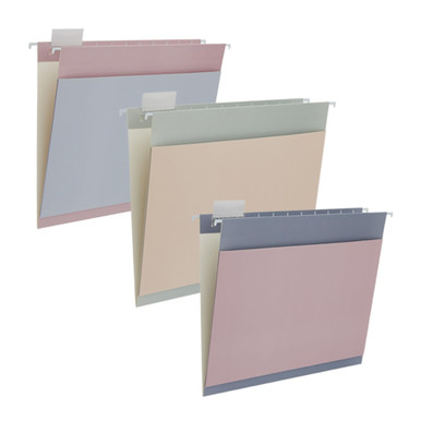 Fei Bi 6 Pack Morandi Color Hanging File Folders with Pocket Letter ...