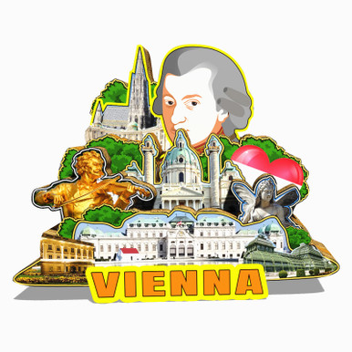 Austria Vienna Magnet Fridge Magnet Wooden 3D Landmarks Travel ...