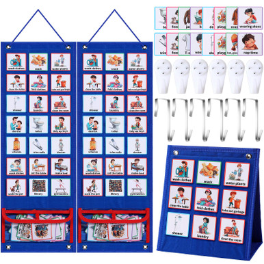 Zhanmai 3 Sets Kids Visual Schedule Calendar Chart 2 in 1 Autism Daily ...