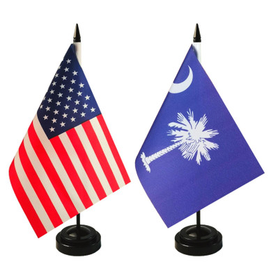 2 Pack USA & South Carolina Desk Flag, 1 South Carolina Table Flag,1 ...