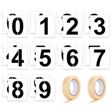 20 Pieces Curb Stencil Kit 0-9 Address Number Stencil Reusable Plastic ...