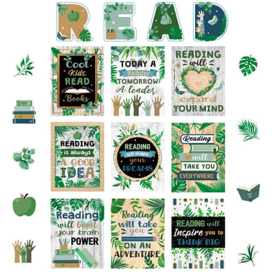 Zonon 45 PCS Reading Bulletin Board Poster Eucalyptus Classroom ...