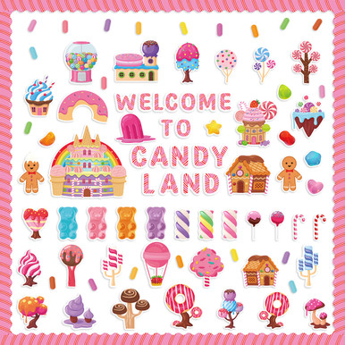 B1ykin 155Pcs Candyland Classroom Bulletin Board Decorations Set ...