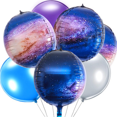 22 Pieces Galaxy Space Supplies Galaxy Foil Balloons 4D Galaxy Foil ...