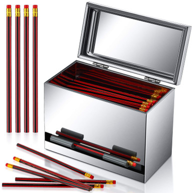 Stainless Steel Pencil Dispenser Holder with 80 Pieces Pencil for ...