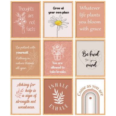 9 Pcs Mental Health Posters Boho Therapy Office Decor Motivational ...