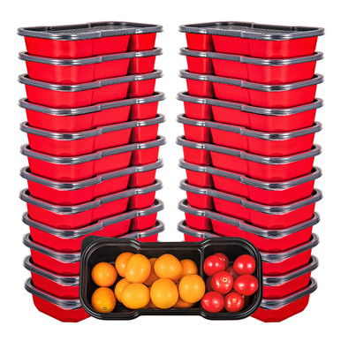 OTOR 25 Sets Meal Prep Containers 16OZ 2 Compartments with Clear ...