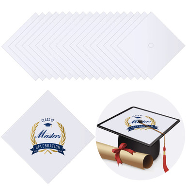 30 PCS Blank White Adhesive Graduation Cap Topper Sticker-8.5x8.5 Inch ...