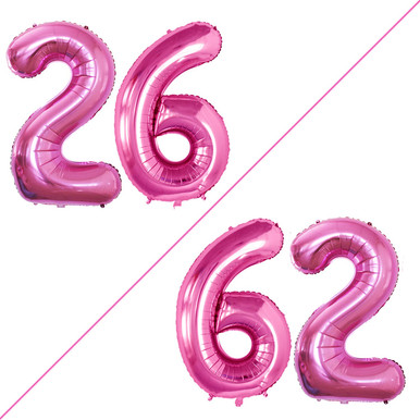 GOER 42 Inch Pink Number 26 Number 62 Balloons,Jumbo Foil Helium ...