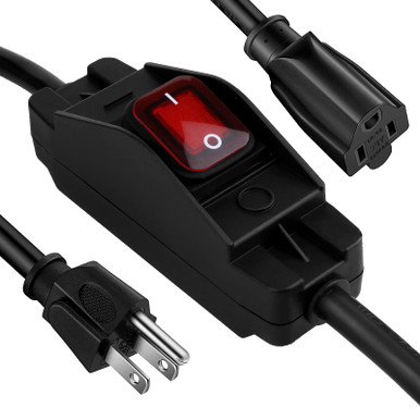 Inline Switch Outdoor Extension Cord: 3 Prong Extension Cord with On ...