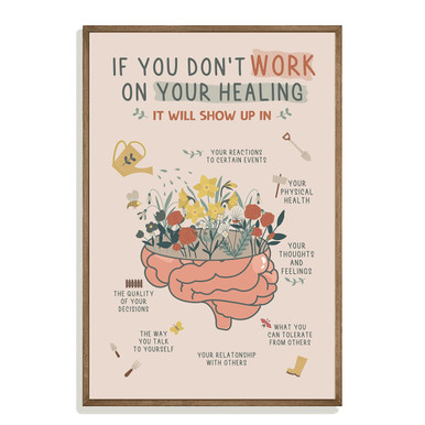 Healing Brain Art Poster Therapy Office decor If you don't work on your ...