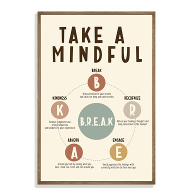 Take A Mindfulness Print Mental Health Poster Therapy Office Decor ...