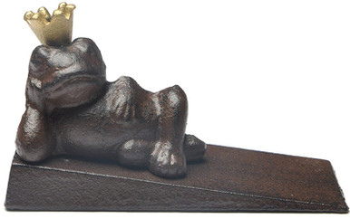 ChezMax Cast Iron Door Stop, Frog with Crown Door Stops, Decorative ...