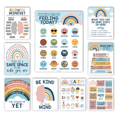 9 Boho Mental Health Posters For Classroom Elementary - School ...