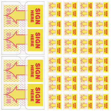 Jutom 50 Boxes/ 2500 Pcs Sign Here Tabs Sign Here Stickers Sign Here ...