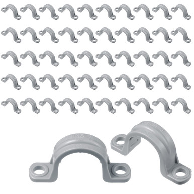 PVC Pipe Strap Two Hole Plastic Conduit Strap Grey Pipe Clamps Heavy ...