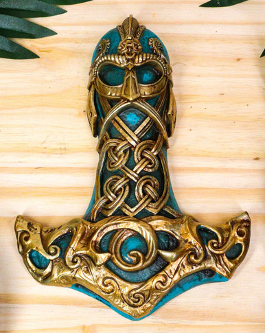 Ebros Turquoise Gold Colored Royal Armored Coat of Arms Heraldry Thor ...