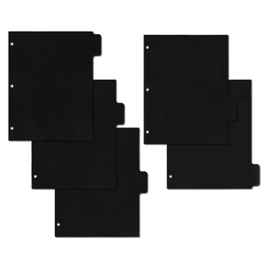 Buqoo 3-Ring Binder Plastic Divider Set Black 5-Tab Dividers Sheet ...