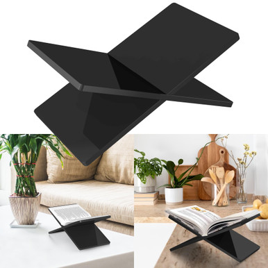 ohlela Acrylic Book Display Stand - Premium Black Acrylic Book Holder ...