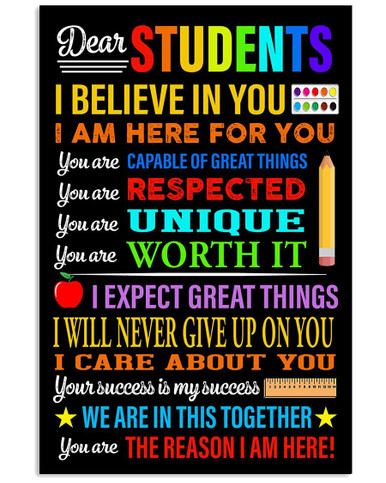 AprilLove Dear Students I Believe in You Poster - School Counselor Sign ...