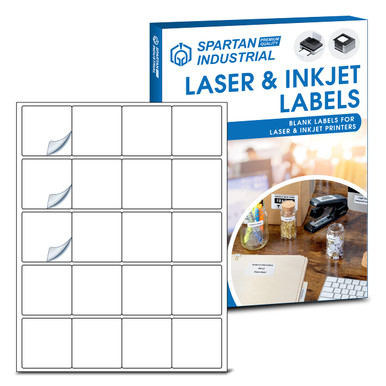 SPARTAN INDUSTRIAL Printable Square Laser Inkjet Labels - 2" X 2 ...
