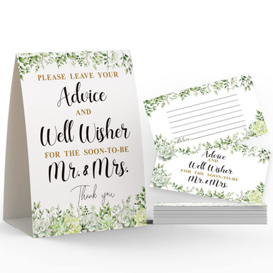 Wedding Advice Sign & Wedding Advice Cards - Wishes for the Mr and Mrs ...