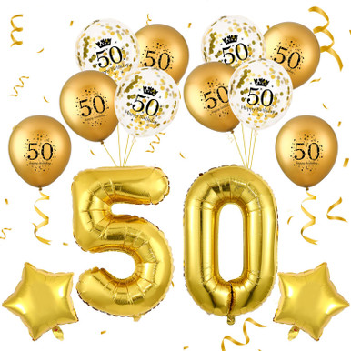 50th Birthday Balloons Gold for Men Women 50th Birthday Decorations ...