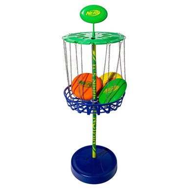 NERF Disc Golf Starter Set - Mini Disc Golf Discs + Disc Golf Basket ...