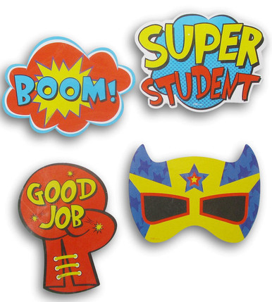 Super Hero Bulletin Board Paper Cutouts - Super Student Mask, Boxing ...