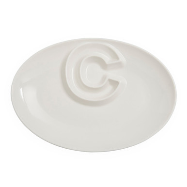 Ivy Lane Design Porcelain Letter Platter, C - Warehousesoverstock