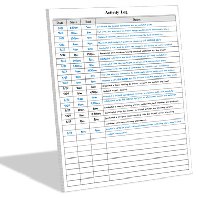 Activity Log Tracker Notepad, 50 Pages Activity Management with Date ...