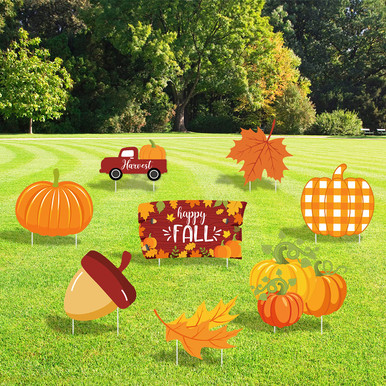 Fall Yard Signs with Stakes Autumn Pumpkin Yard Decorations Happy ...