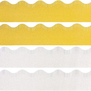 ELANE 60 Pcs Solid Color Bulletin Board Borders,Gold Bulletin Board ...
